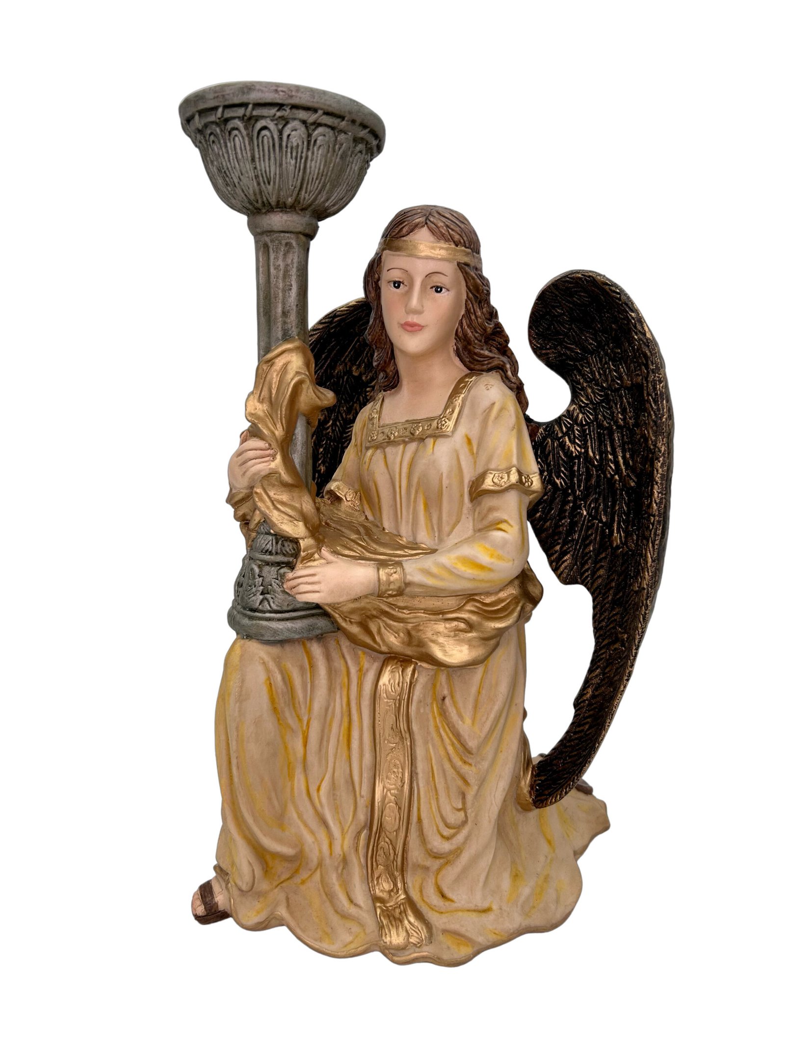 ANGEL DERECHO CON PORTA VELA GRANDE PATINADO – ER11190D | Torfer ...