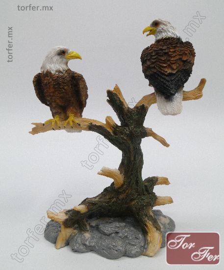 Pareja De Aguilas En Tronco Medianas Dr12167 Torfer Imaginación